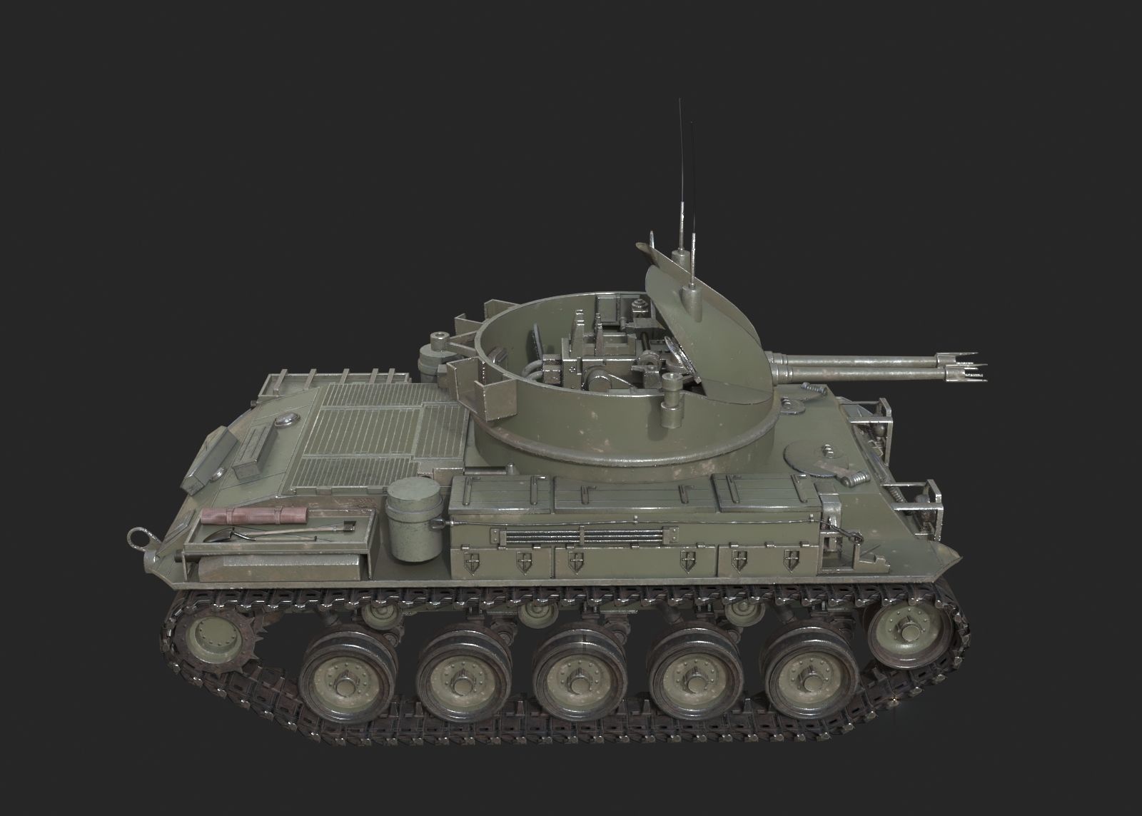 3D model Taiwan Army M42 40mm self-propelled anti-aircraft gun VR / AR ...