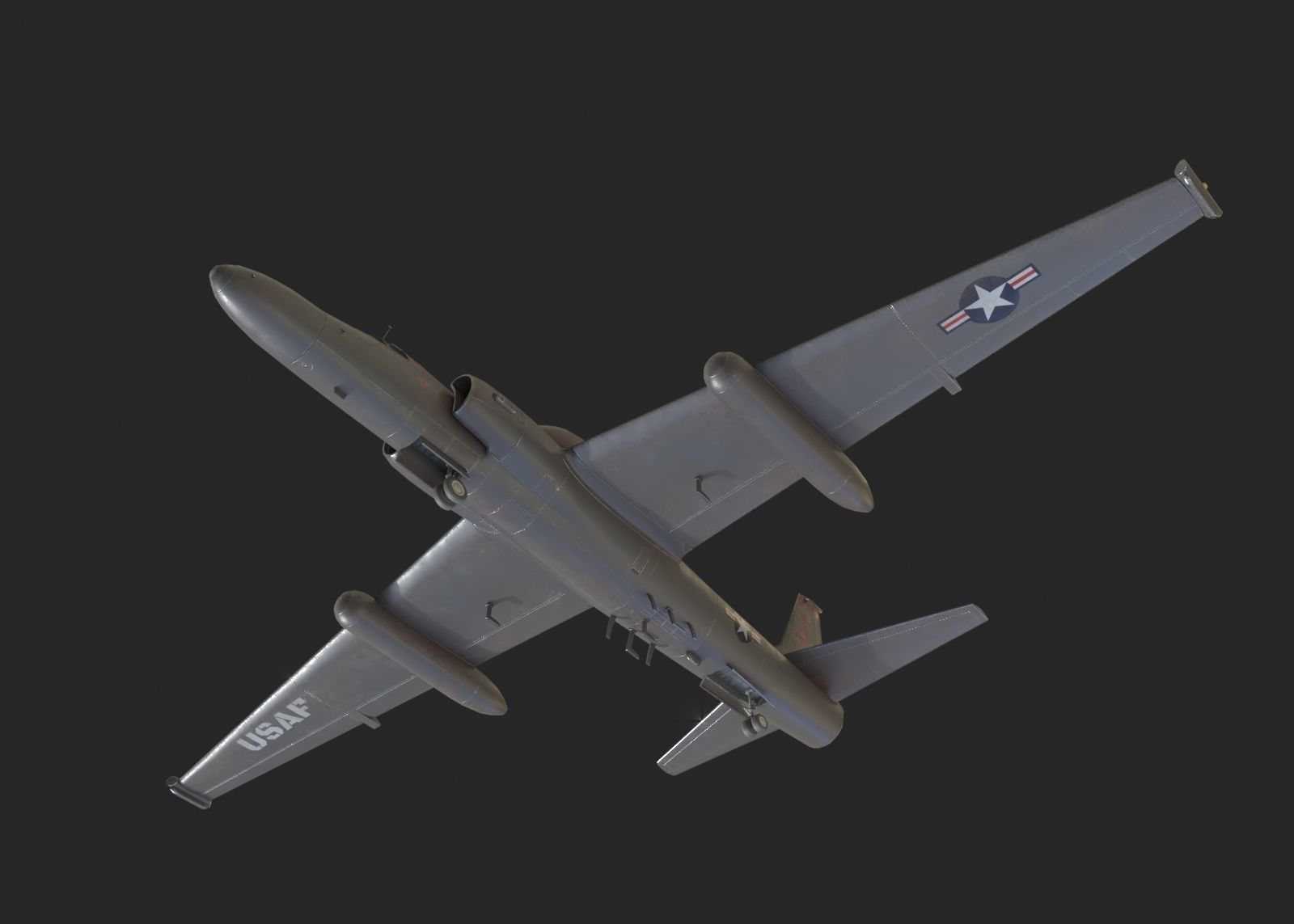 3D model USA Air Force Lockheed U2S Dragon Lady reconnaissance airplane ...