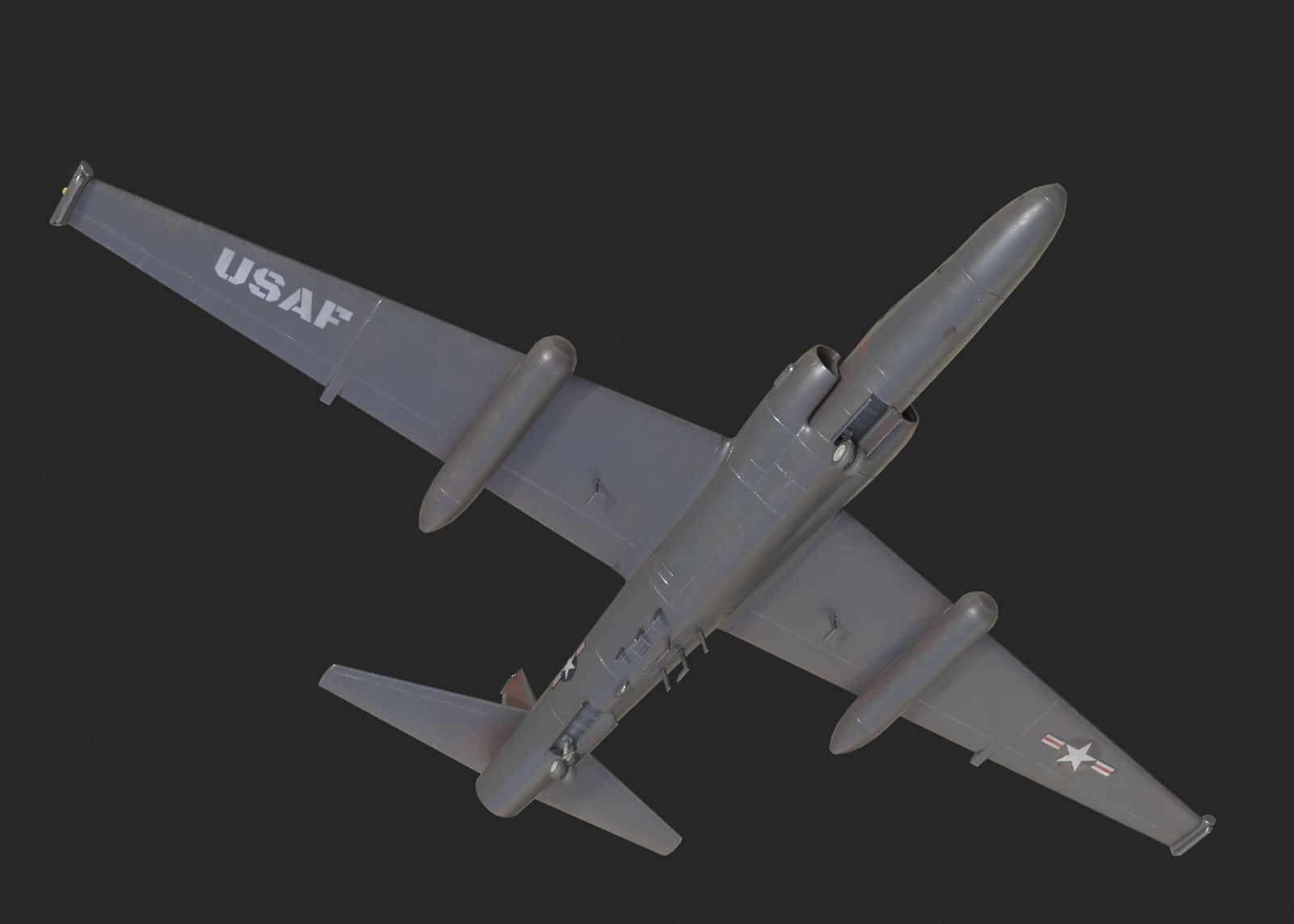 3D model USA Air Force Lockheed U2S Dragon Lady reconnaissance airplane ...