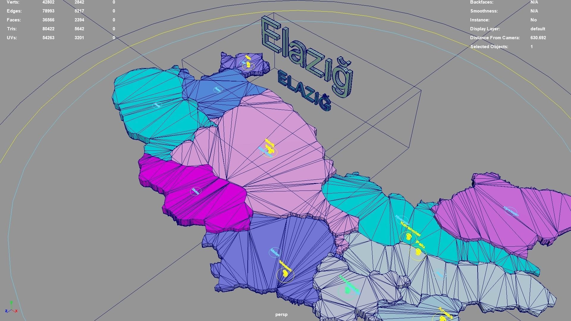 Elazig Eastern Anatolia Region Turkey map region geography 3D model ...
