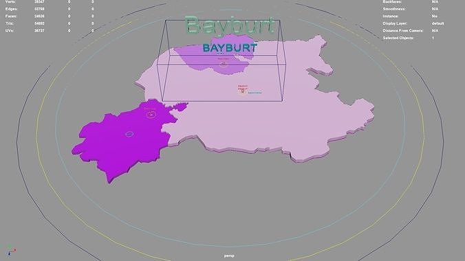 Bayburt Black Sea Region Turkey map region geography political 3D model rigged | CGTrader