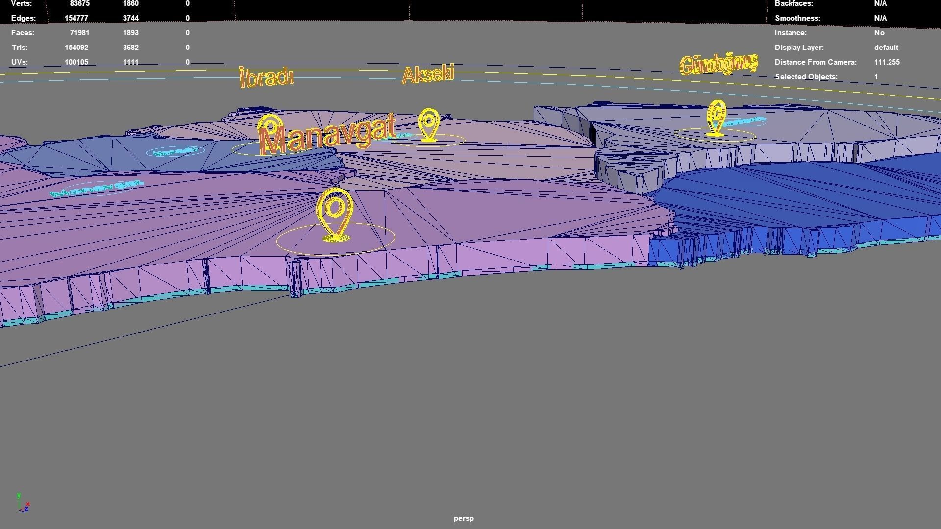 Antalya Mediterranean Region Turkey map region geography 3D model ...