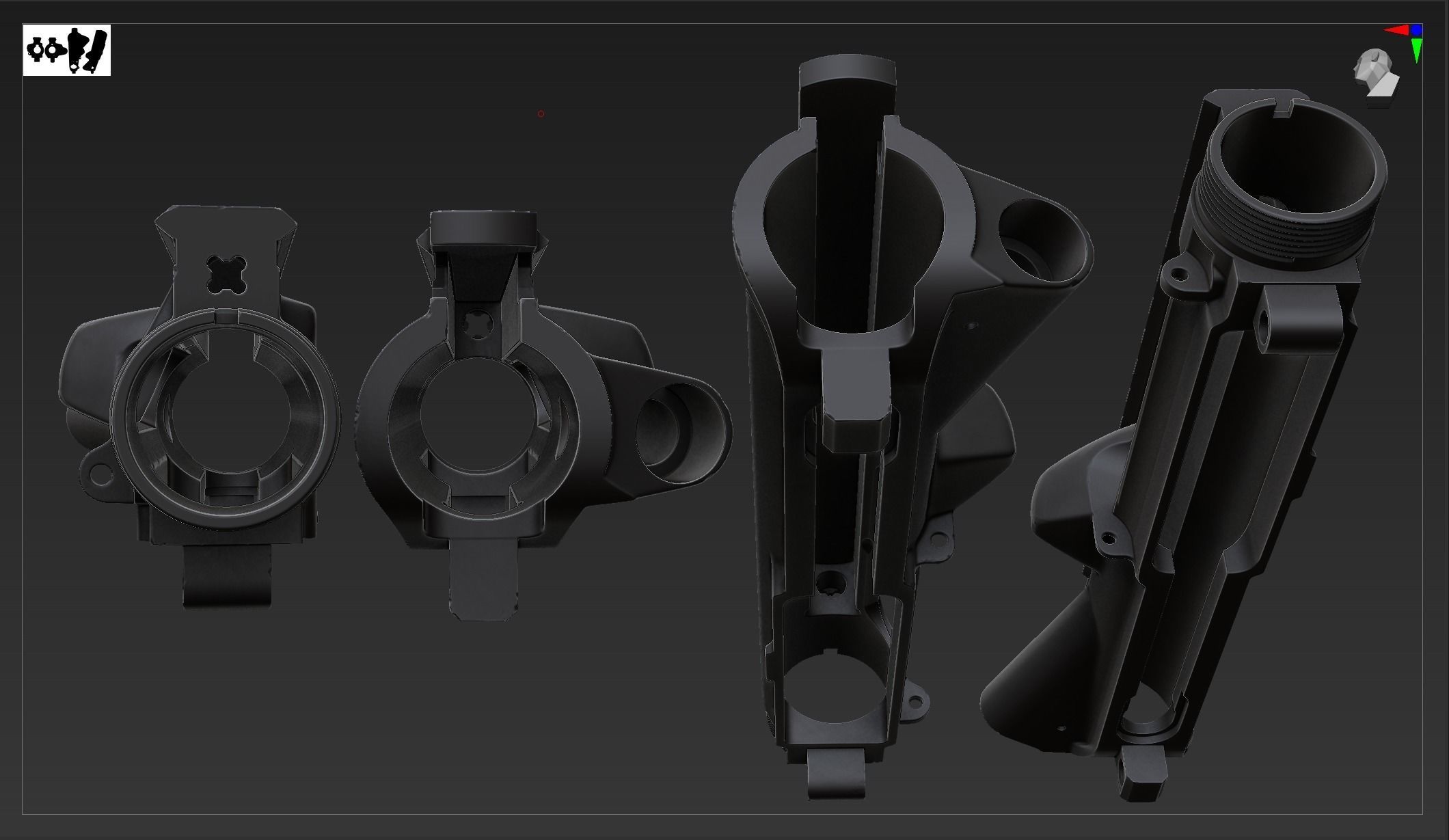 M4A1 - AR-15 - receiver upper - HIGHPOLY - NATO 3D model | CGTrader