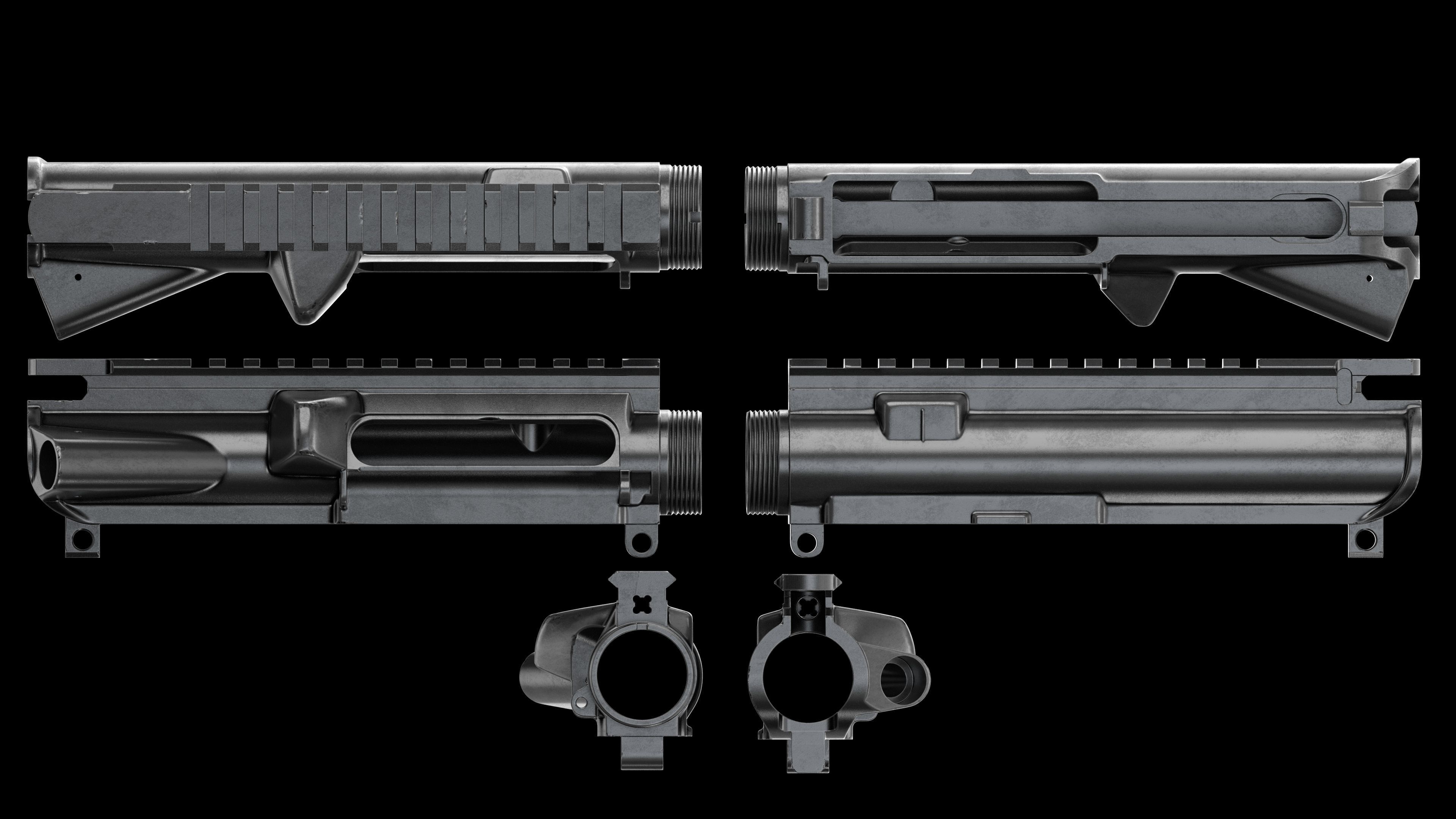 M4A1 - AR-15 - receiver upper - HIGHPOLY - NATO 3D model | CGTrader