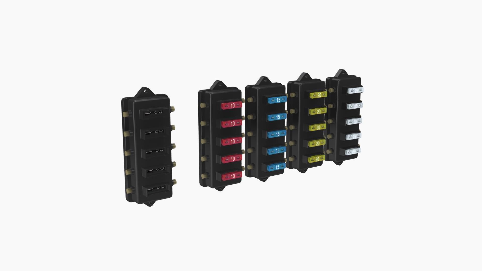 3D model Racing Blade Fuses Panel 6pcs set VR / AR / low-poly | CGTrader