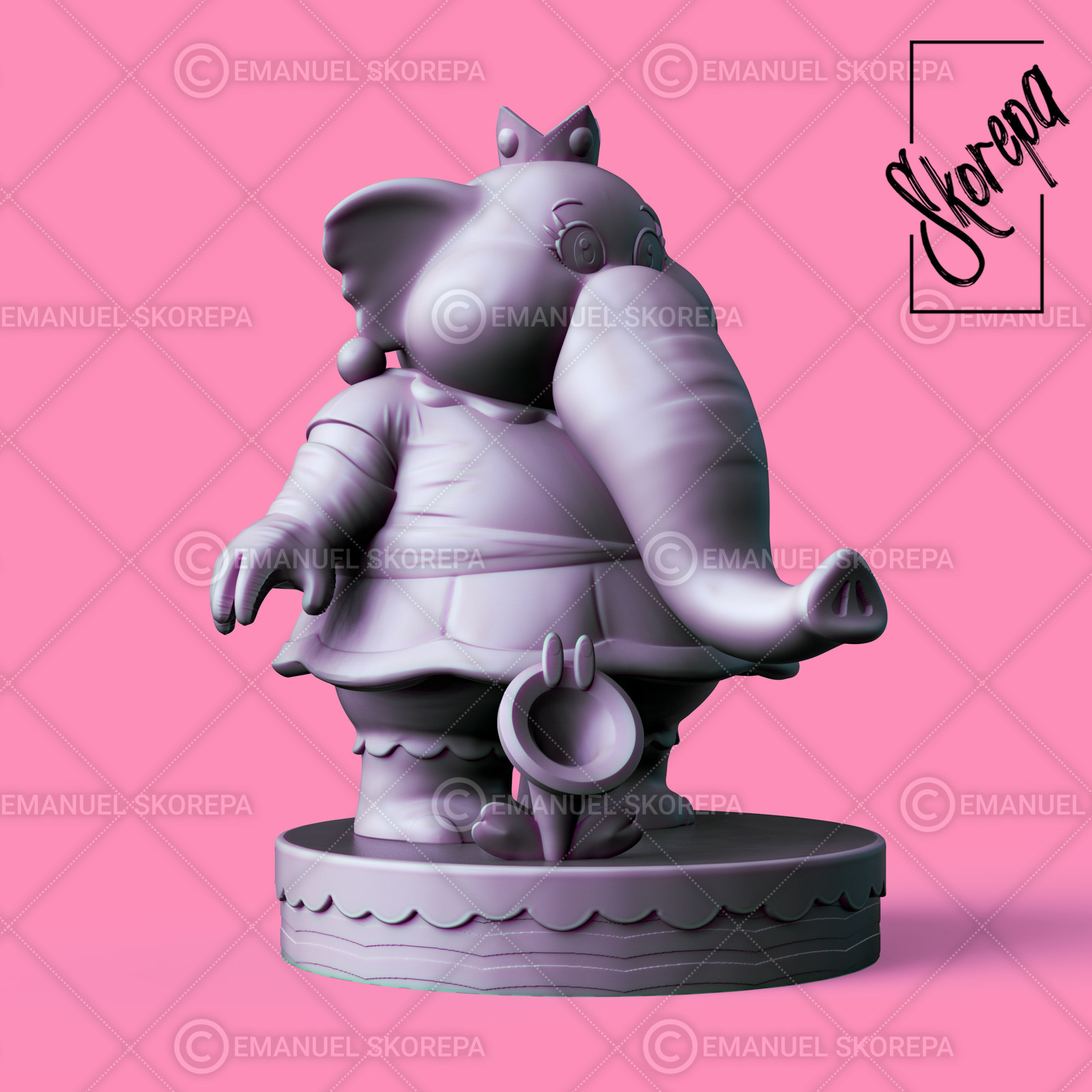 PEACH ELEPHANT - SUPER MARIO WONDER 3D model 3D printable | CGTrader
