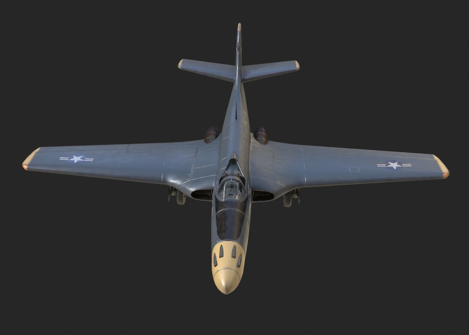 3D model US Navy FH-1 XFD-1 FD Phantom Fighter VR / AR / low-poly ...