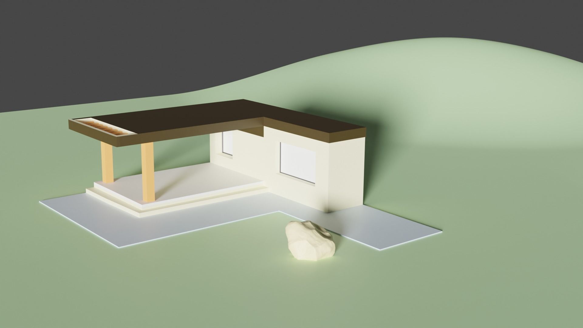 Simple House Scene 3D model | CGTrader