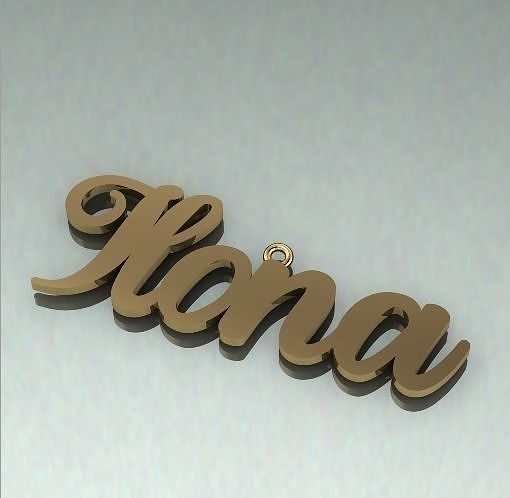 Pendant with the inscription ILONA N011622 3D model 3D printable | CGTrader