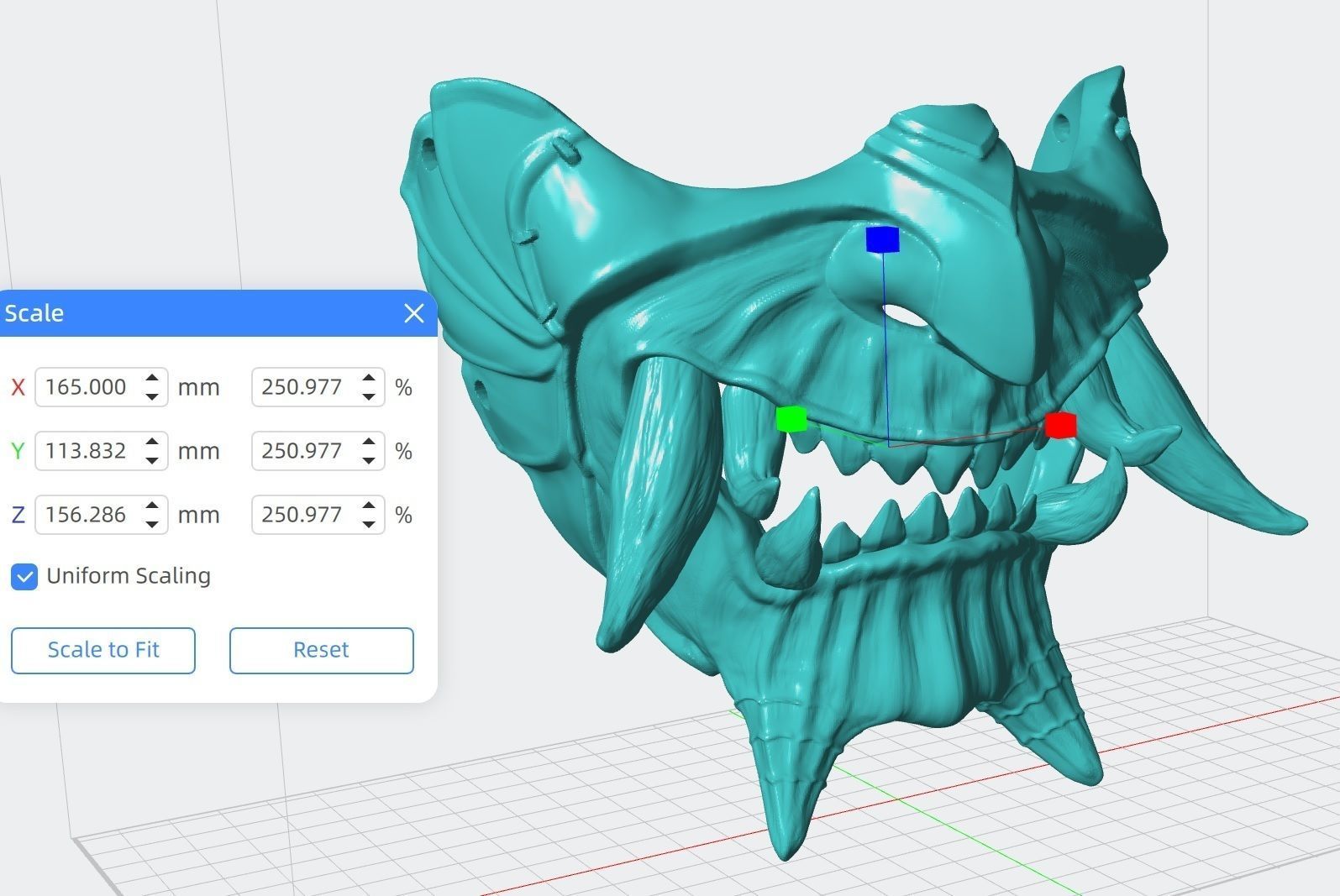 Wearable Oni Mask 11 Demon Half Draco Face 3D model 3D printable | CGTrader