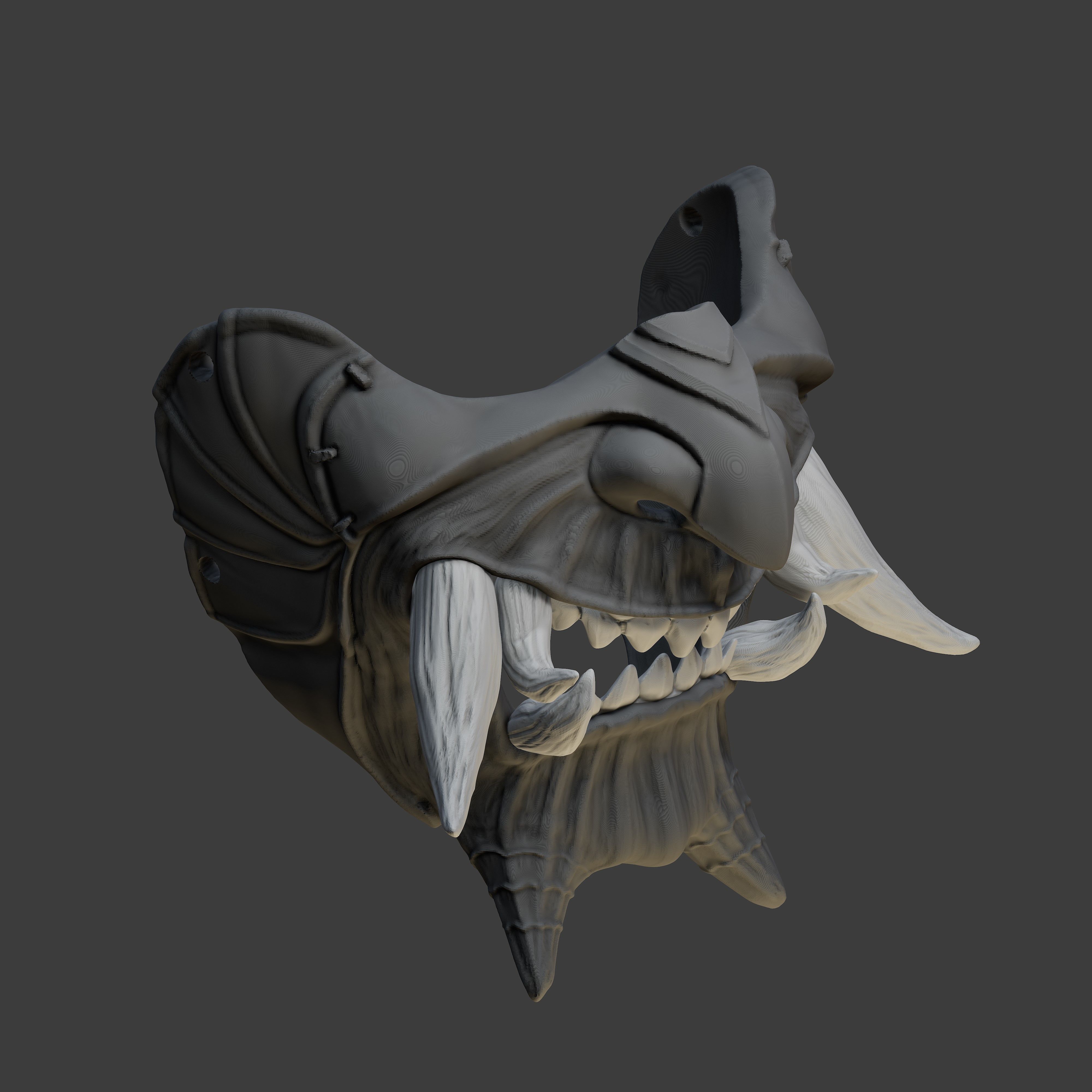 Wearable Oni Mask 11 Demon Half Draco Face 3D model 3D printable | CGTrader