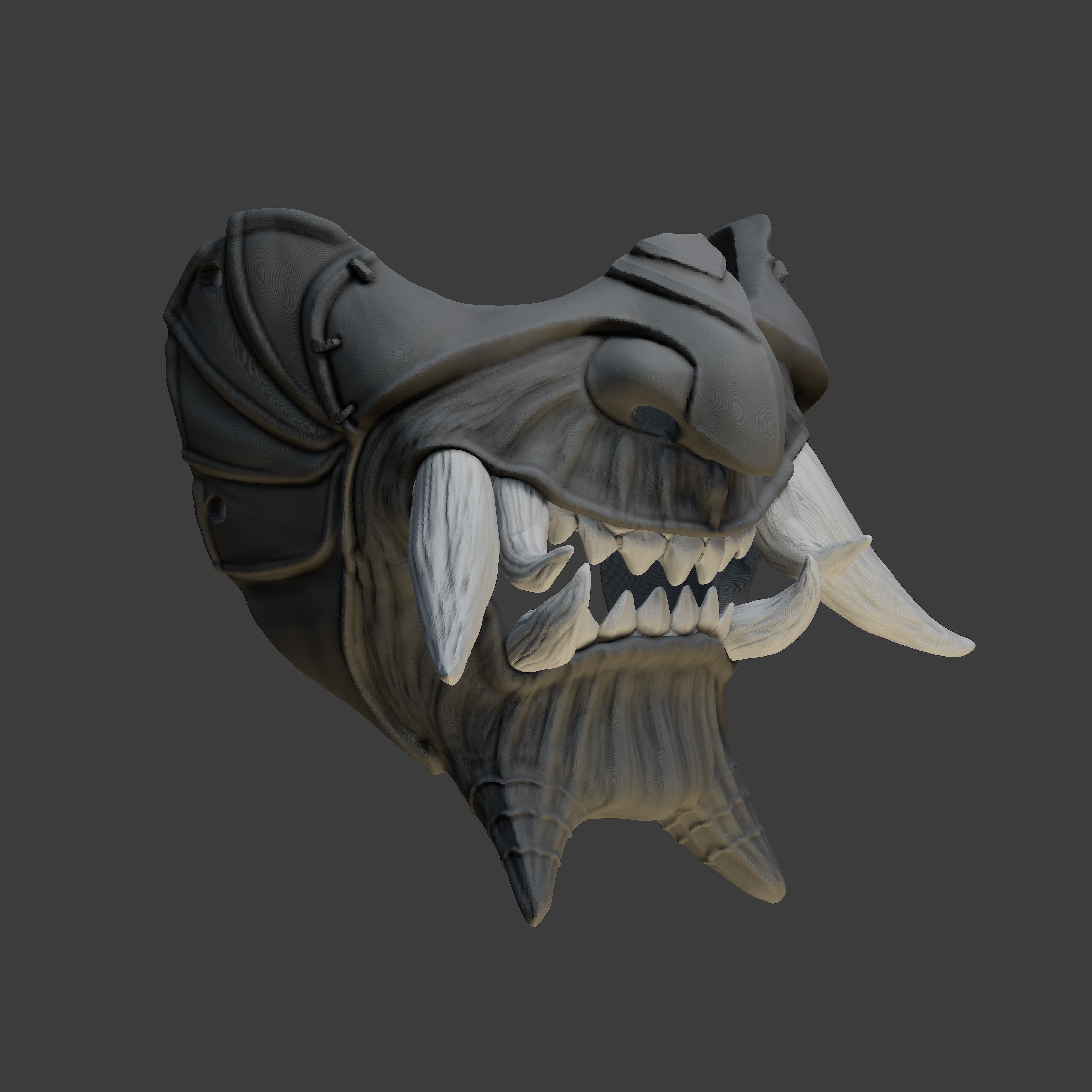 Wearable Oni Mask 11 Demon Half Draco Face 3D model 3D printable | CGTrader