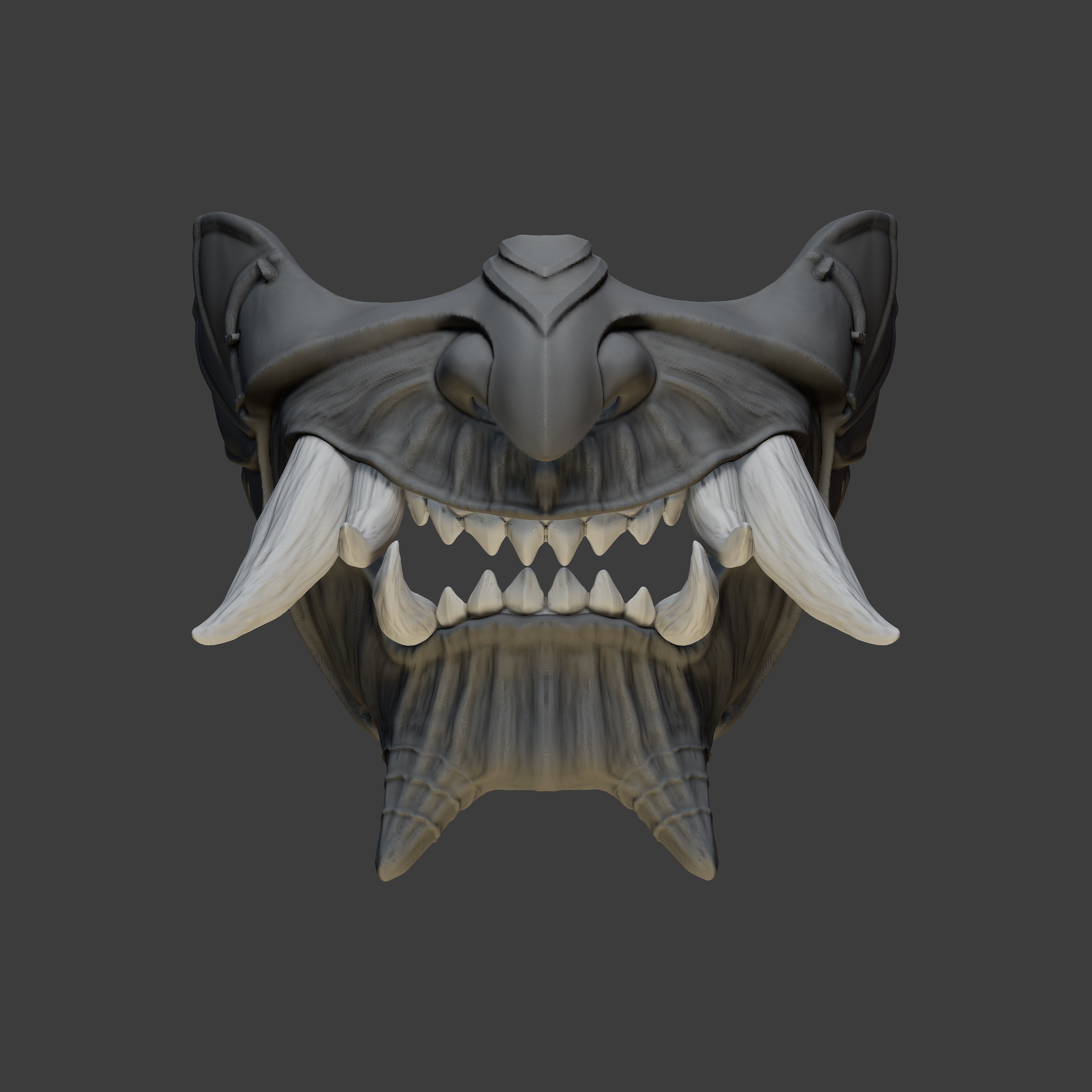 Wearable Oni Mask 11 Demon Half Draco Face 3D model 3D printable | CGTrader