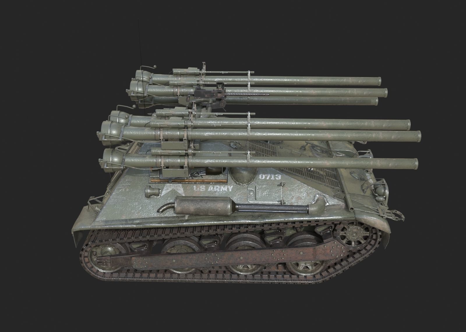 3D model Vietnam War USMC Rifle Multiple 106 mm Self-propelled M50 ...