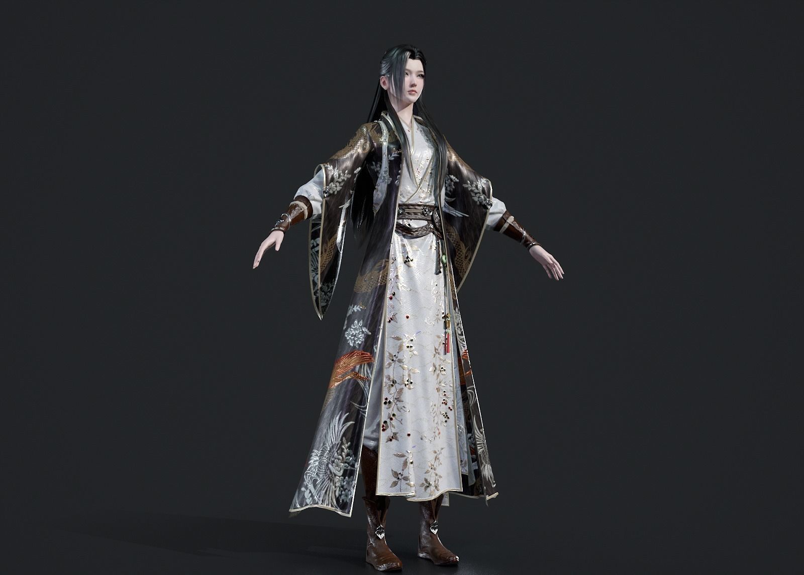 3D model Chinese Ancient Beauty in Hanfu Fantasy Asian Girls pretty VR ...