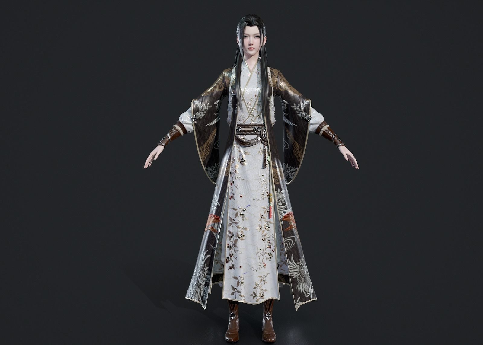 3D model Chinese Ancient Beauty in Hanfu Fantasy Asian Girls pretty VR ...