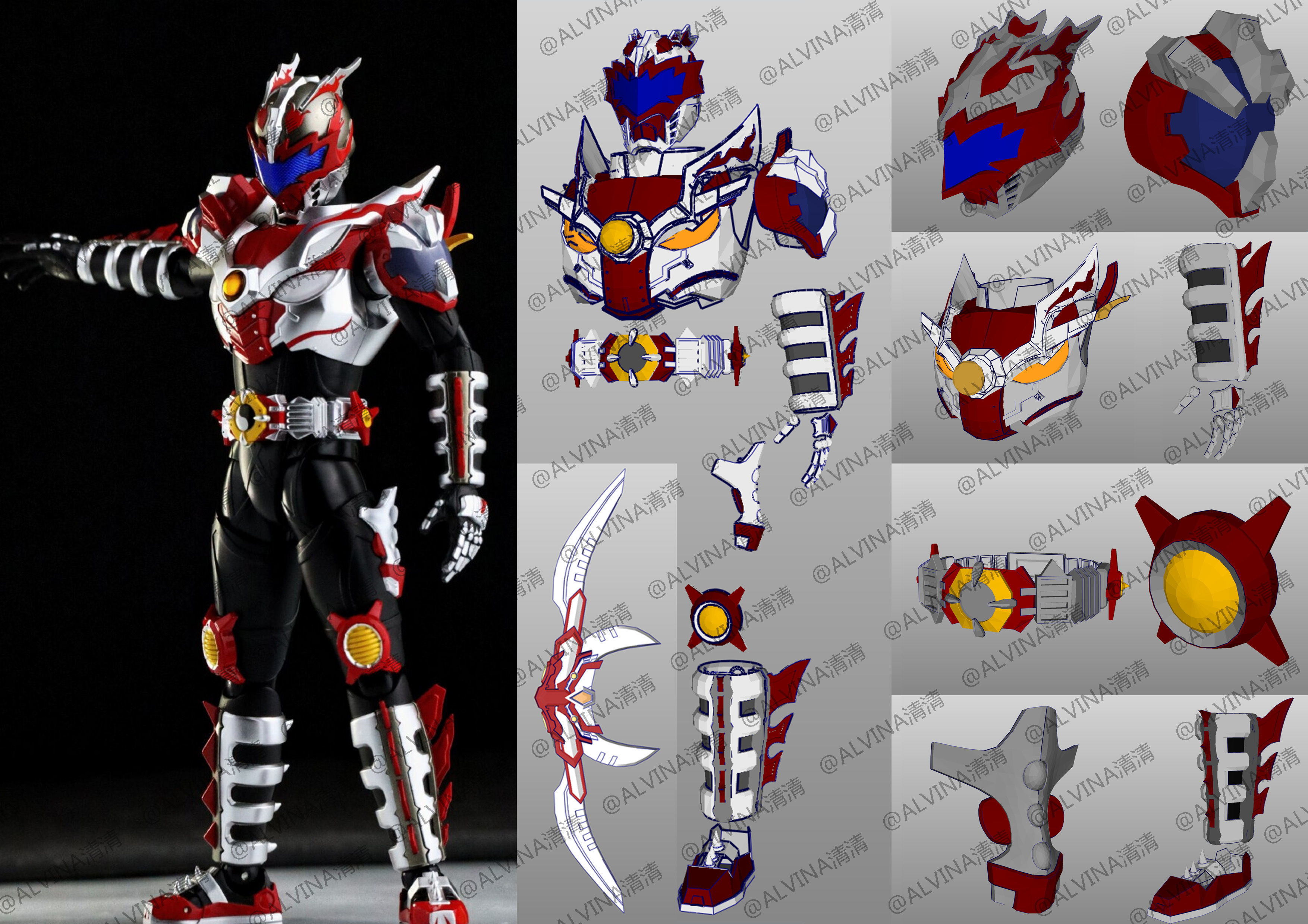 3D model Armor Hero Dragon Armor - DIY Cosplay Pepakura Foam Template ...