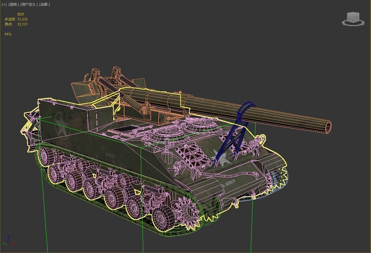 3D model US Army M40 Big Shot Long Tom 155mm self-propelled howitzer VR ...