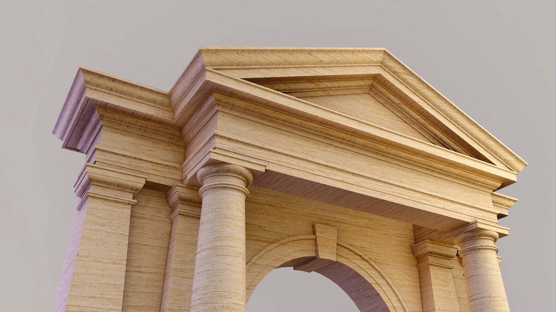 Tuscan Rusticated Gate and Porch Tuscan column on Gibbs 3D model | CGTrader