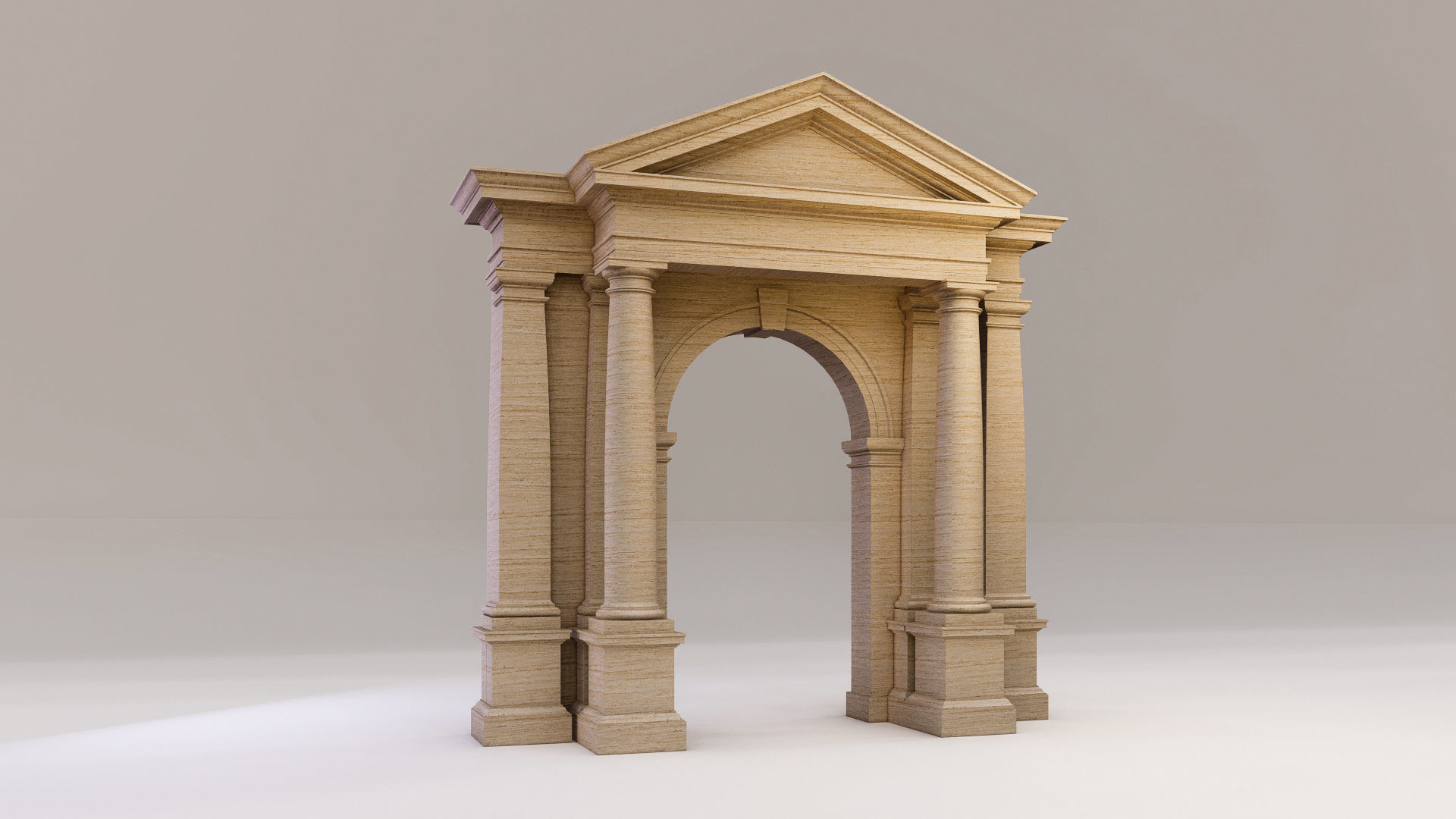 Tuscan Rusticated Gate and Porch Tuscan column on Gibbs 3D model | CGTrader