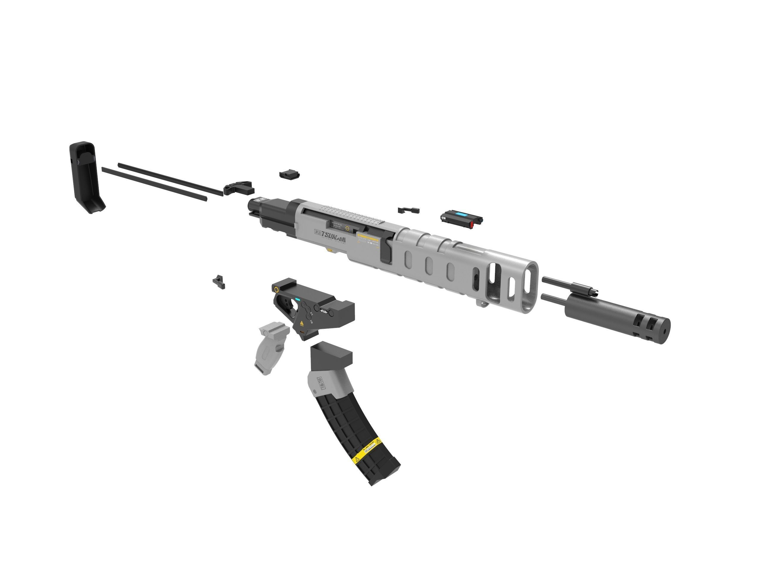 CYBERPUNK 2077 KYUBI ASSAULT RIFLE 3D model 3D printable | CGTrader