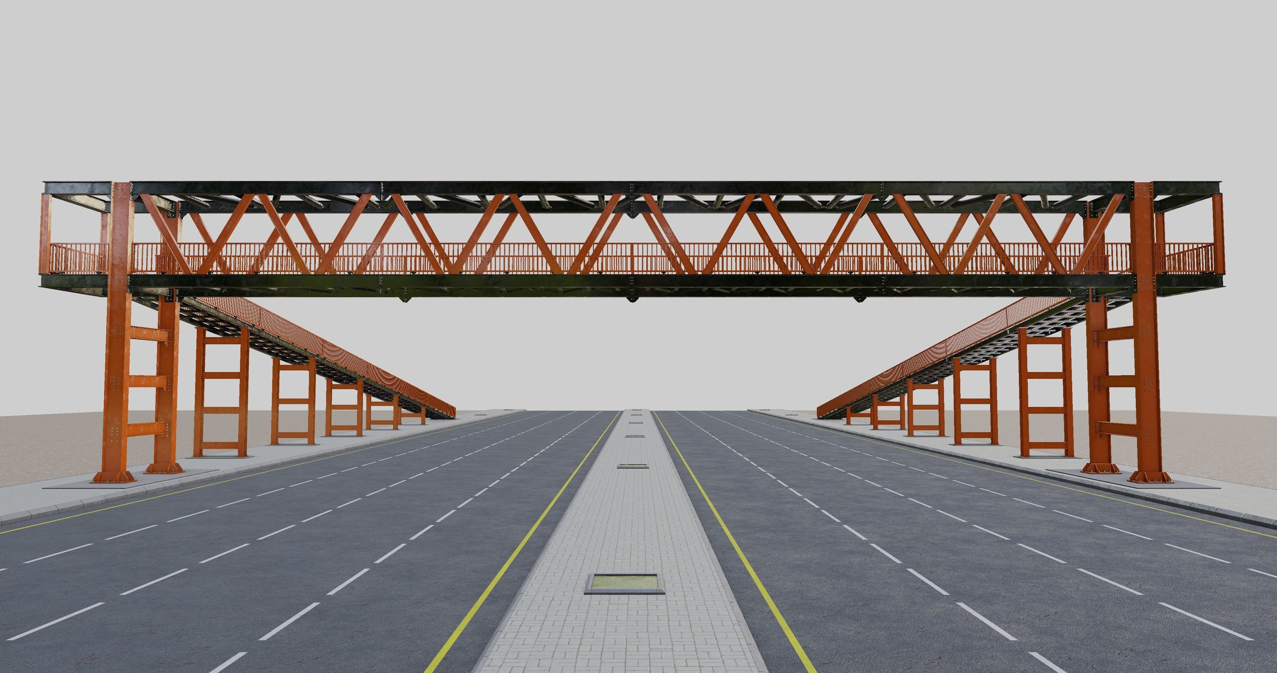 Steel Pedestrian Bridge Type-34 3D model | CGTrader