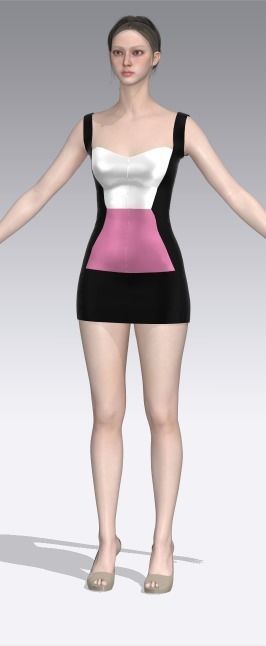 Dresshourglass shape look 3D model | CGTrader