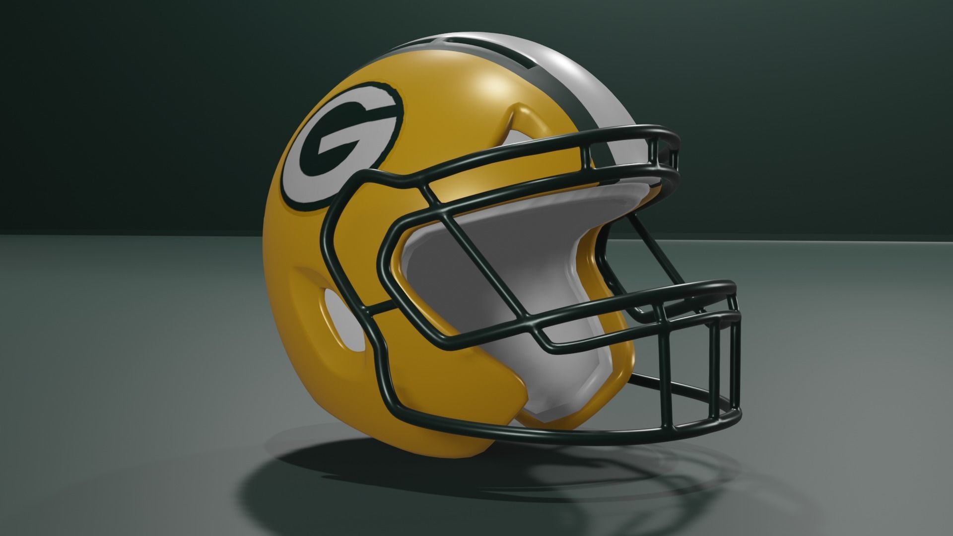 Green Bay Packers Football Helmet 3D model | CGTrader