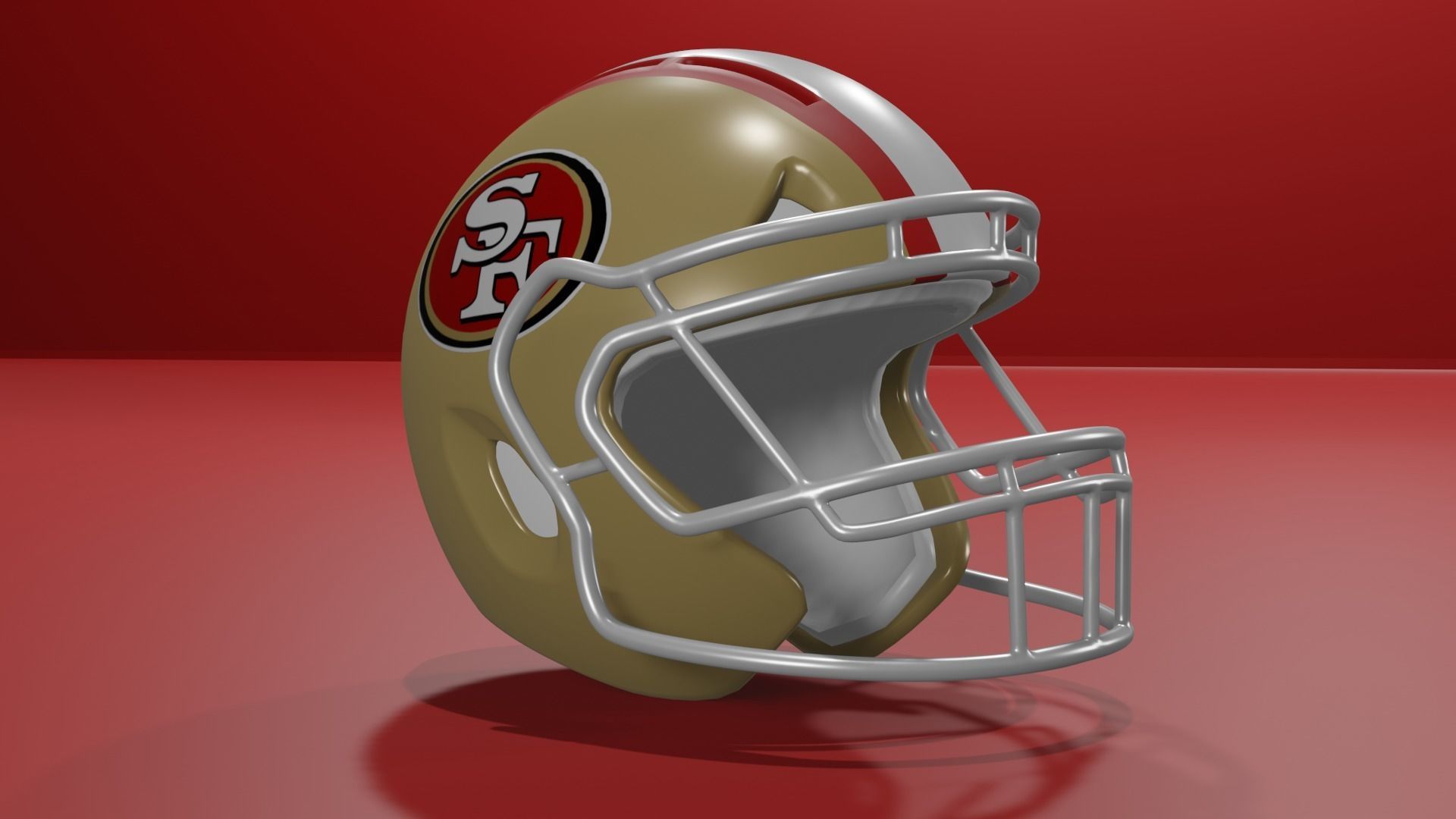 San Francisco 49ers Football Helmet 3D model | CGTrader