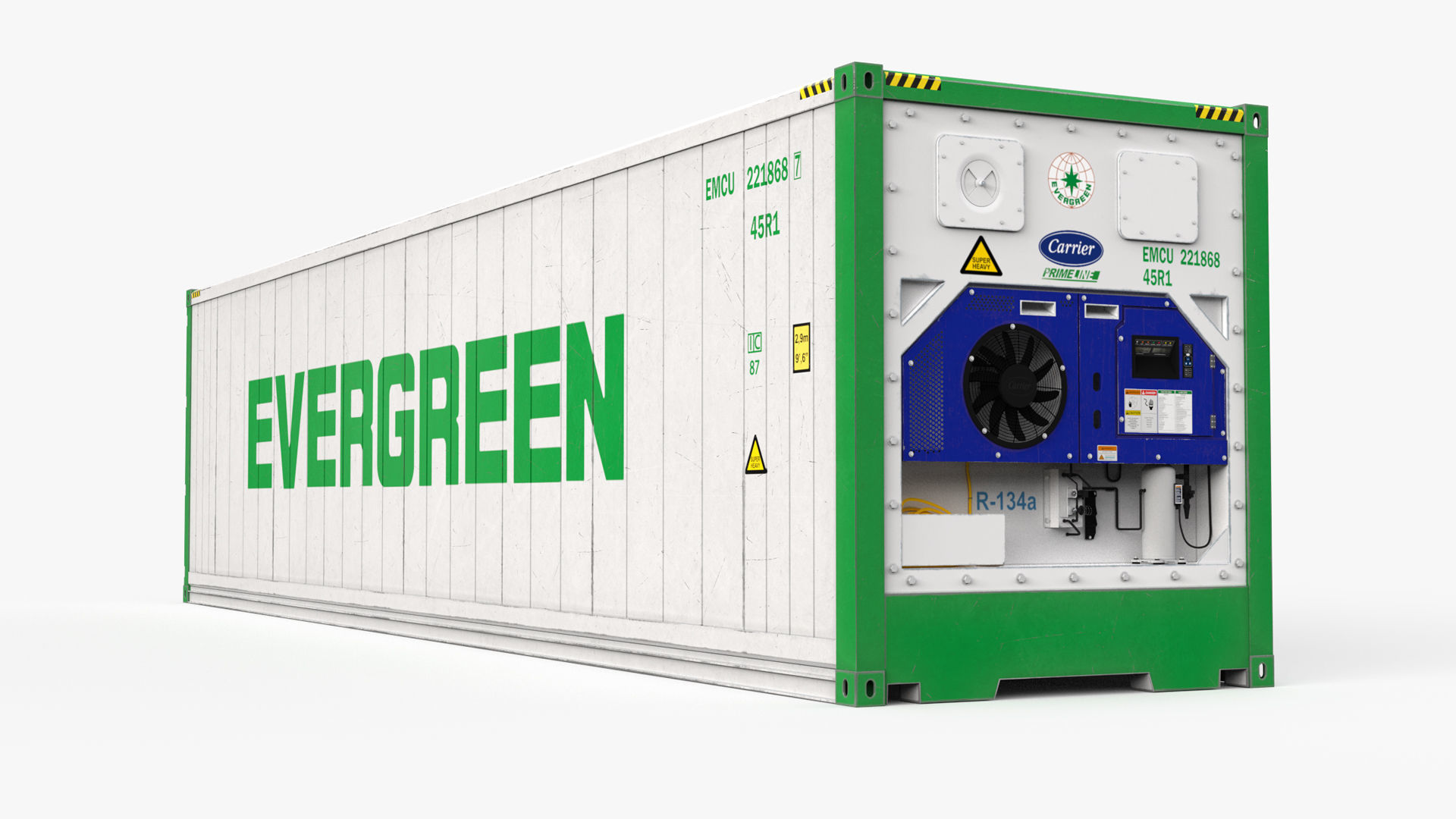 40ft EVERGREEN Container Reefer CARRIER 3D model | CGTrader