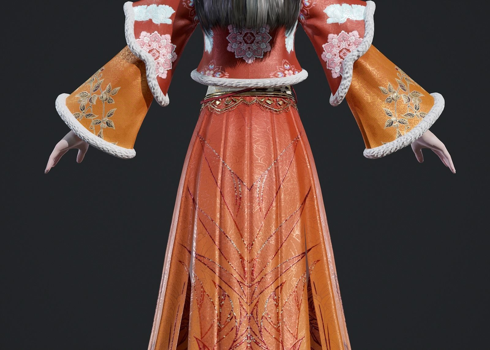 3D model Ancient Chinese Palace Dressing Hanfu Girl Fantasy Asian pretty VR / AR / low-poly ...