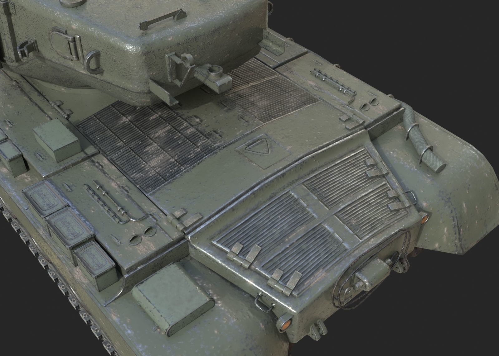 3D model WWII US ARMY M26 M-26 Pershing Heavy Tank VR / AR / low-poly ...