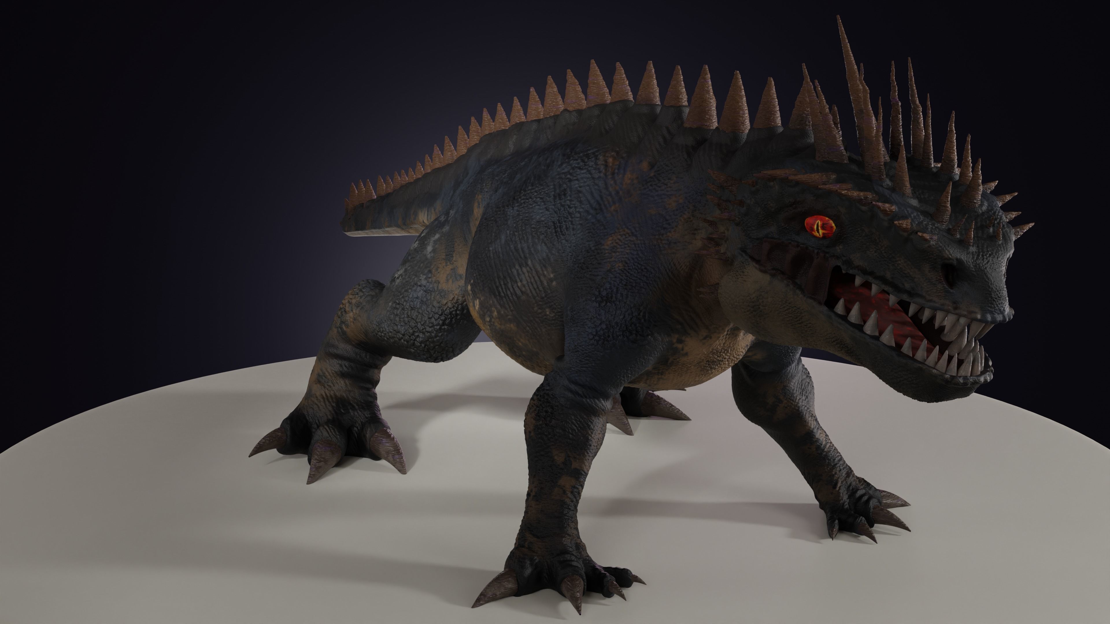 3D model Dinosaur model violent creature Low-poly 3D model VR / AR ...
