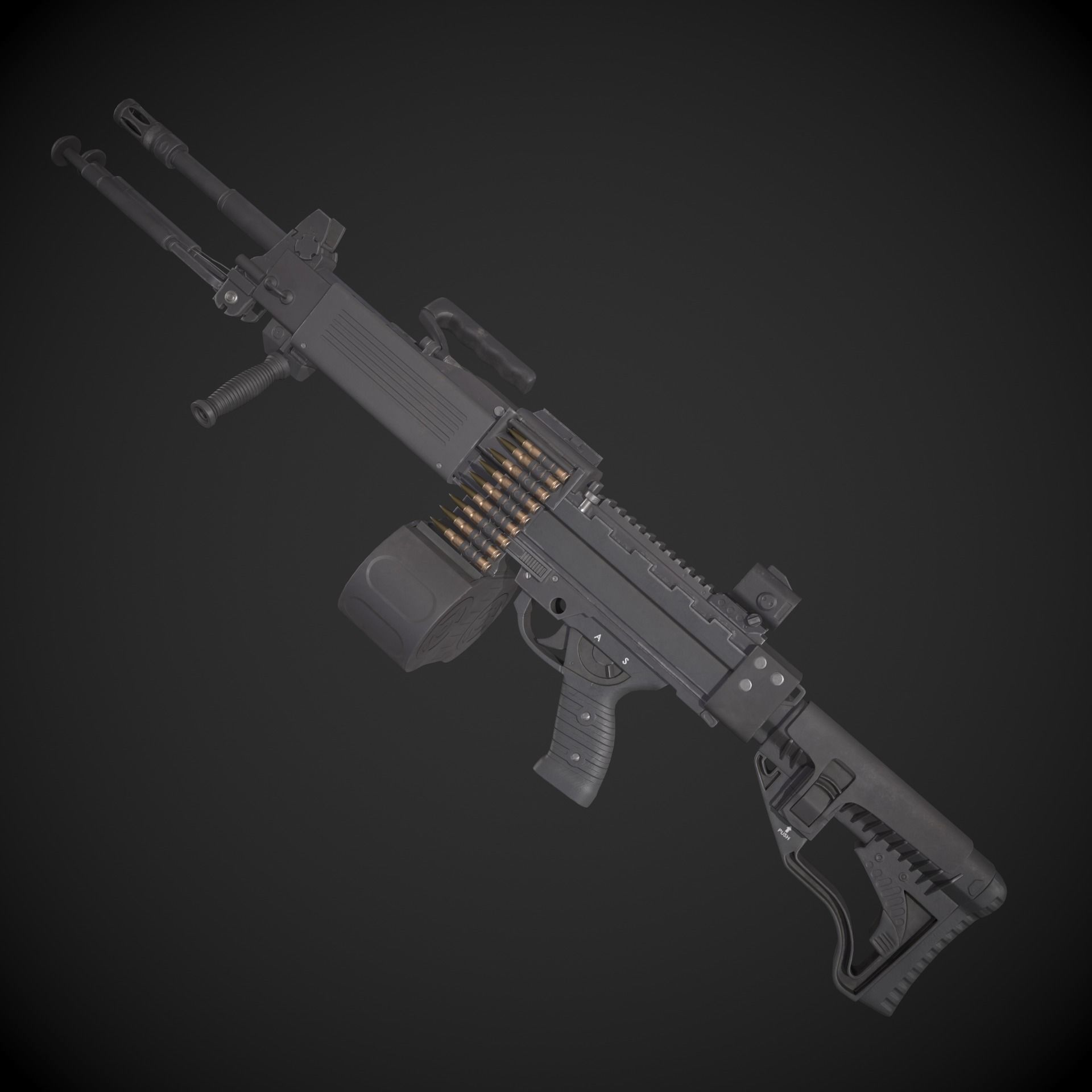 3D model Negev NG7 Light Machine Gun VR / AR / low-poly | CGTrader