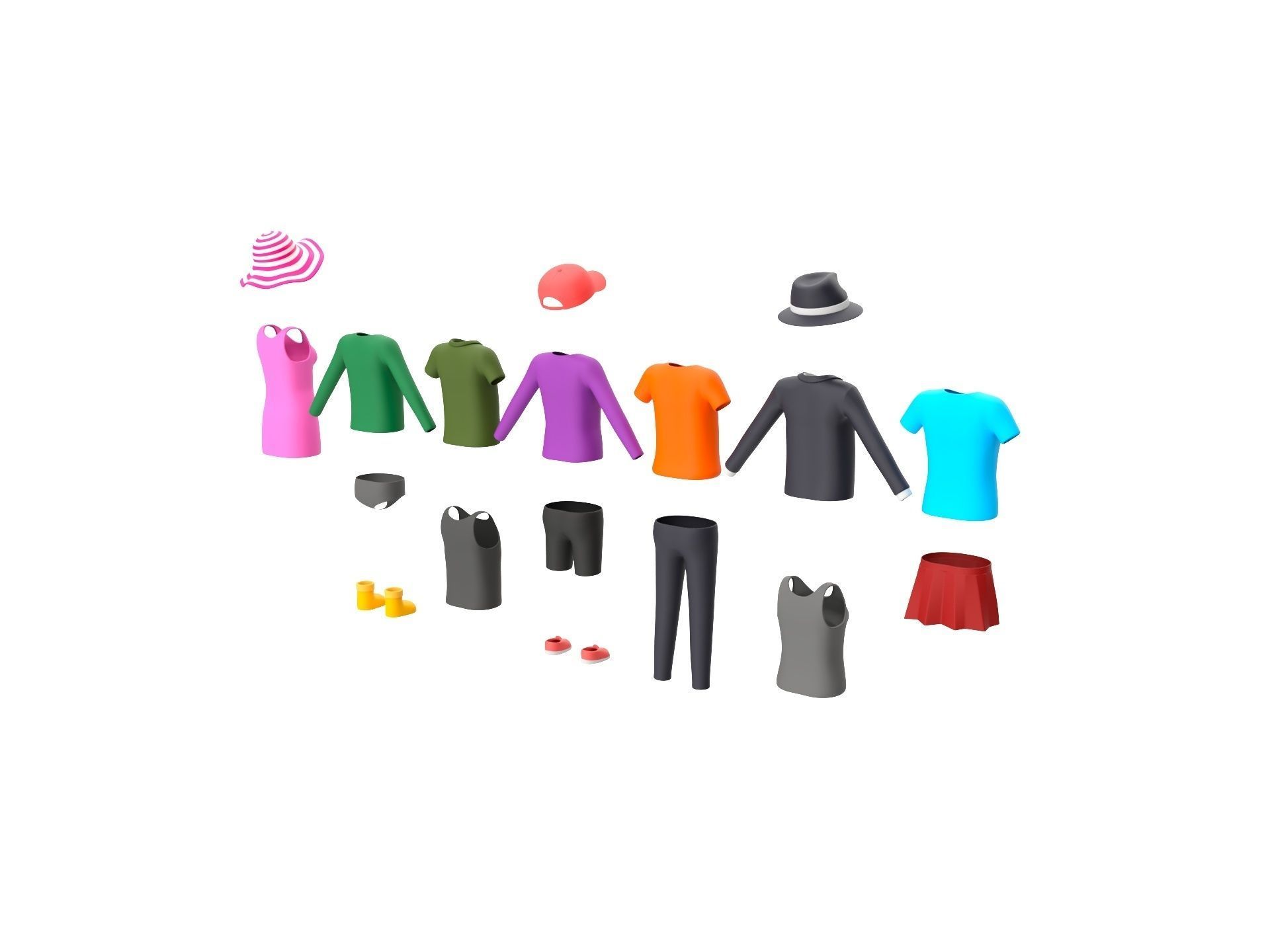 3D model Pack010 Simple Clothing VR / AR / low-poly | CGTrader