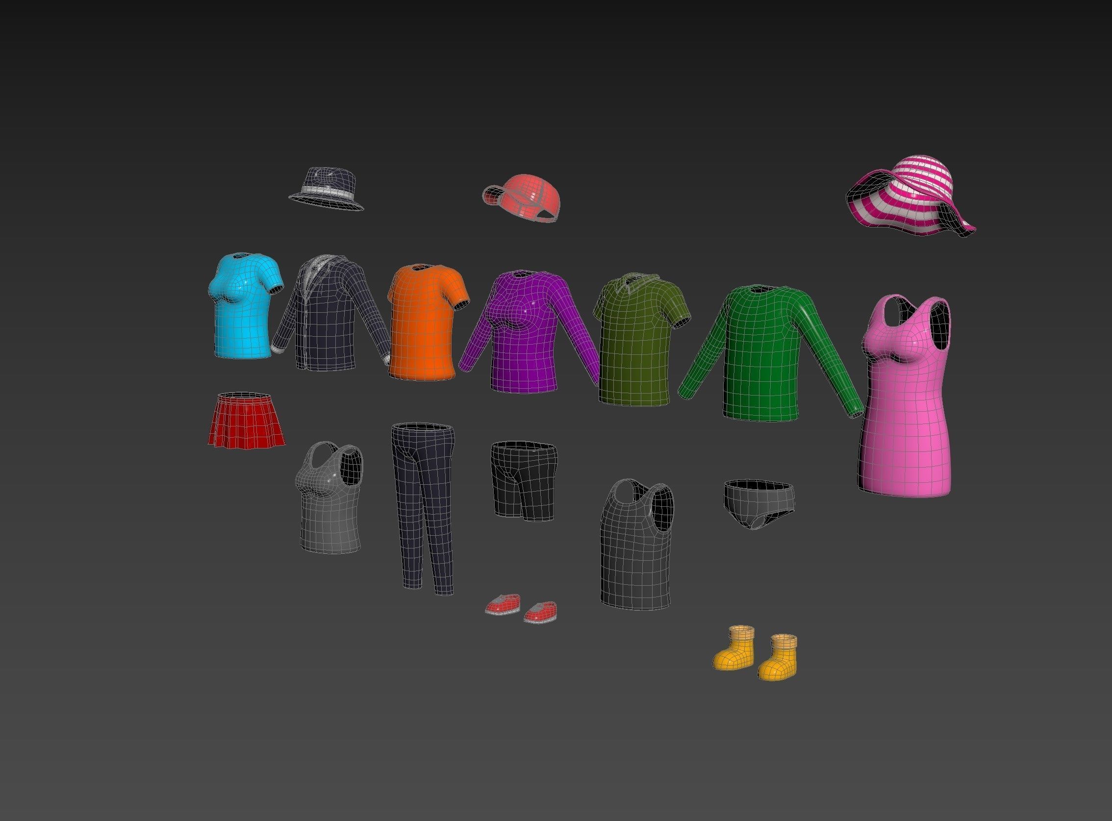 3D model Pack010 Simple Clothing VR / AR / low-poly | CGTrader