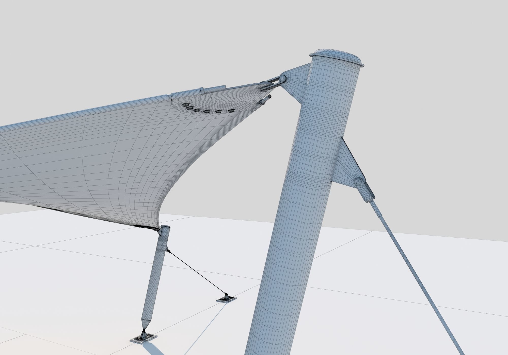 Detailed Tensile Membrane Structure System 3d Model Cgtrader