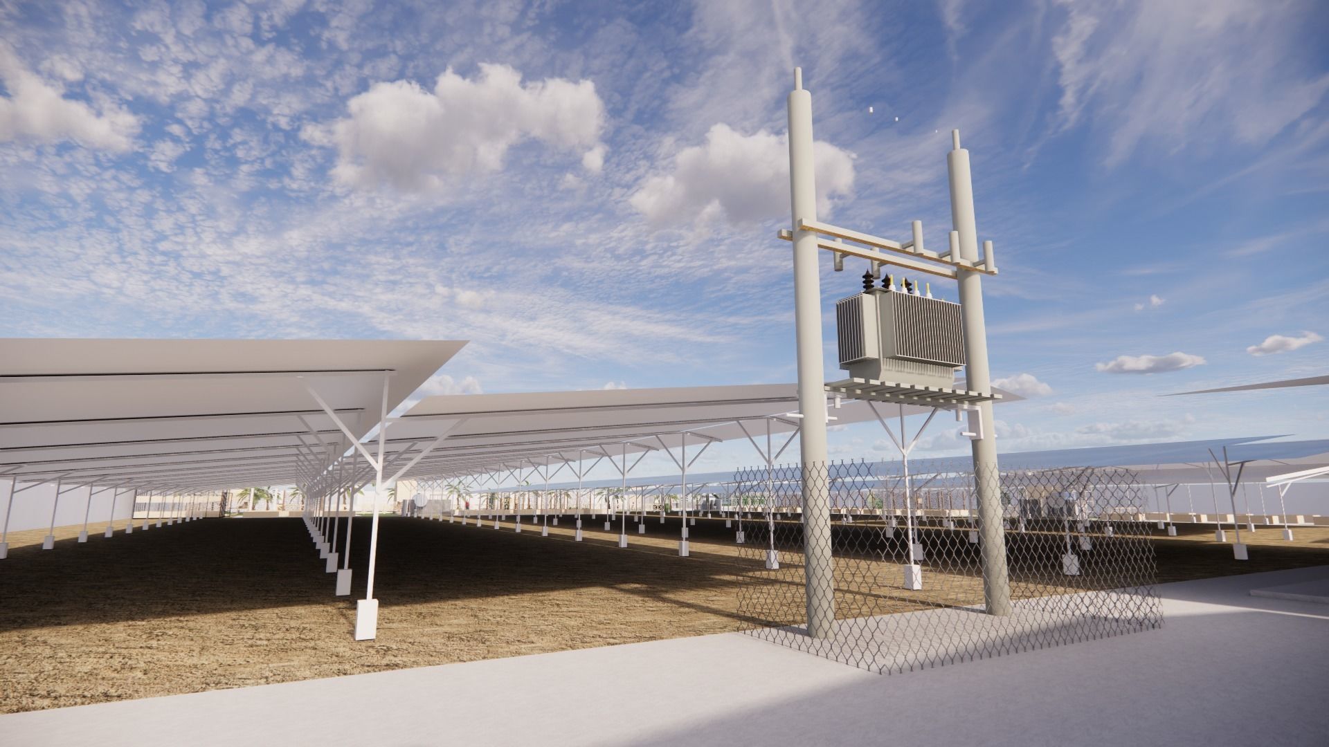 farm site solar free 3D model | CGTrader