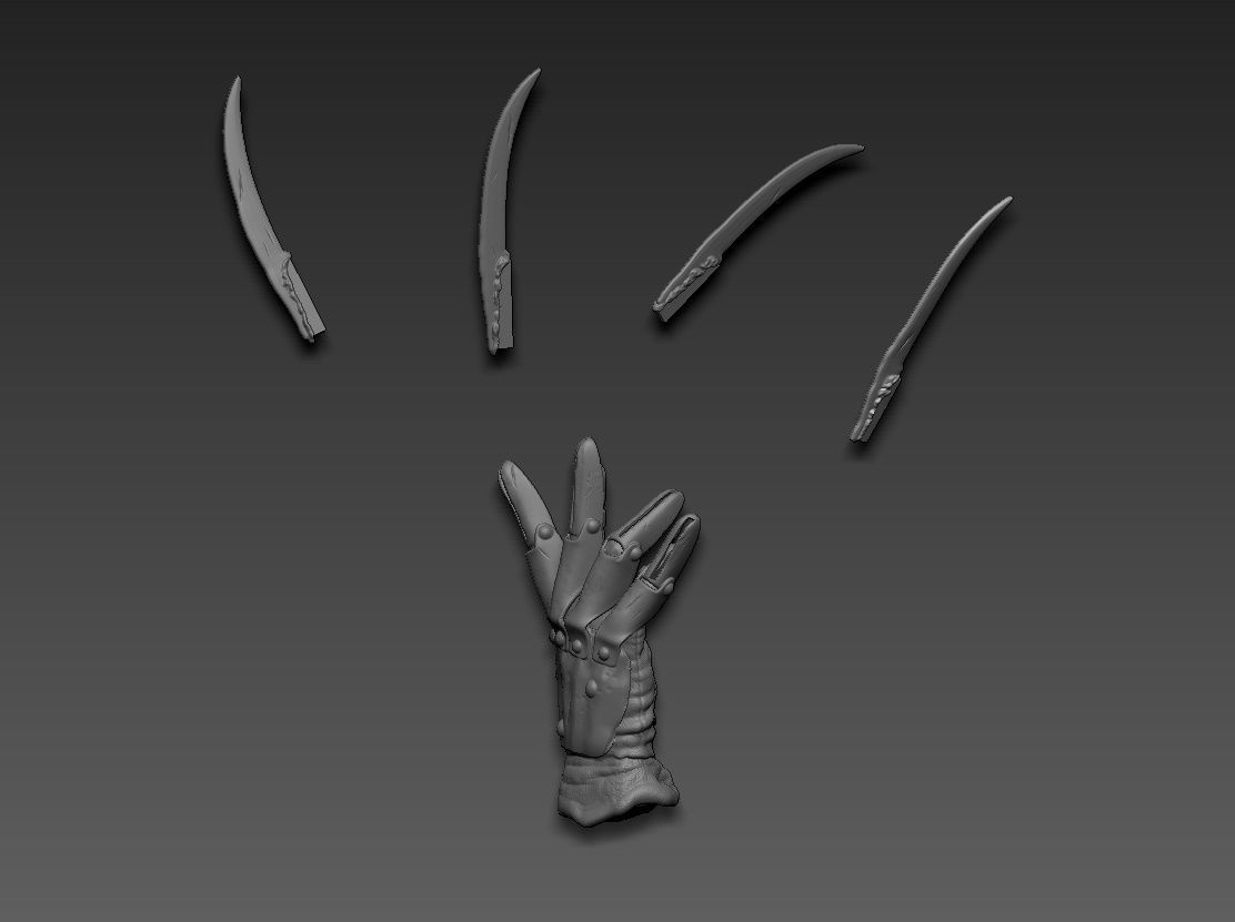 Freddy Krueger hand 3D model 3D printable | CGTrader
