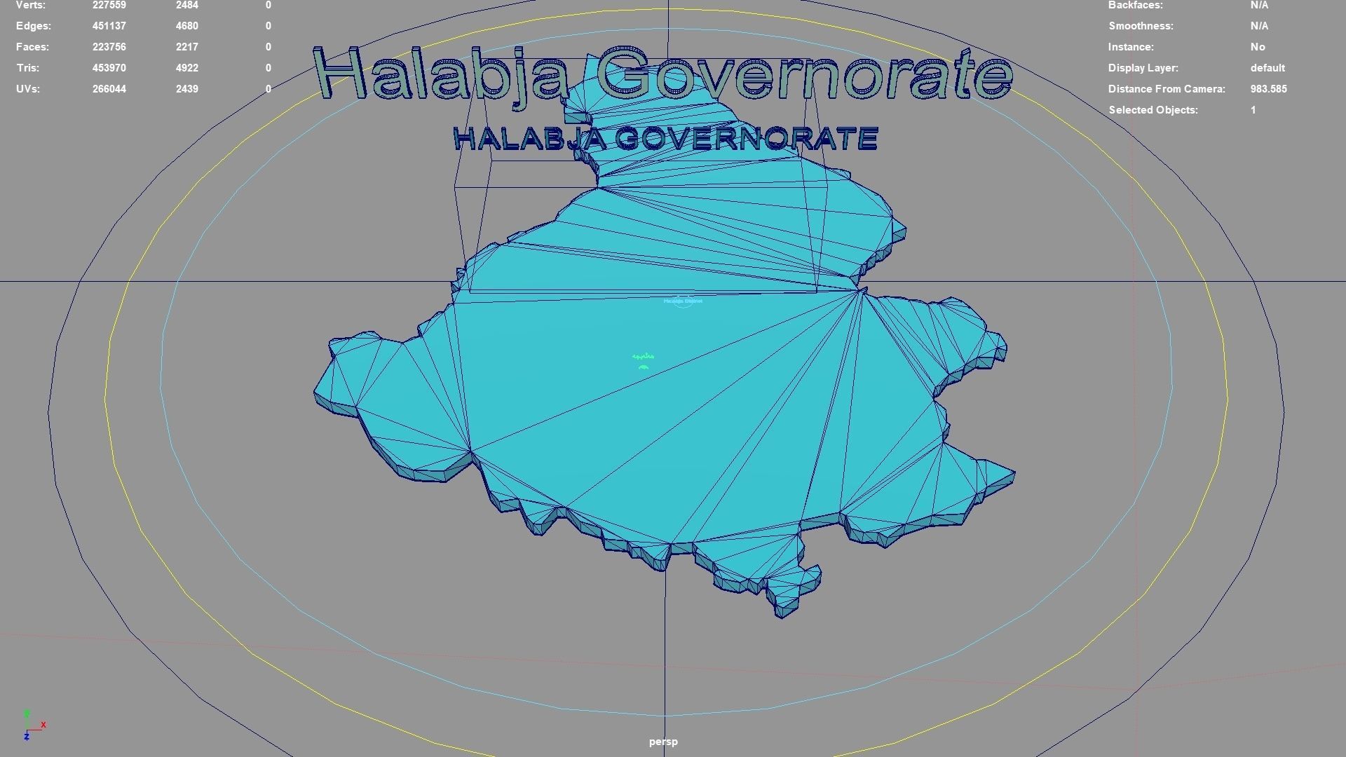 Halabja Governorate Iraqi Kurdistan Region Iraq map region 3D model ...