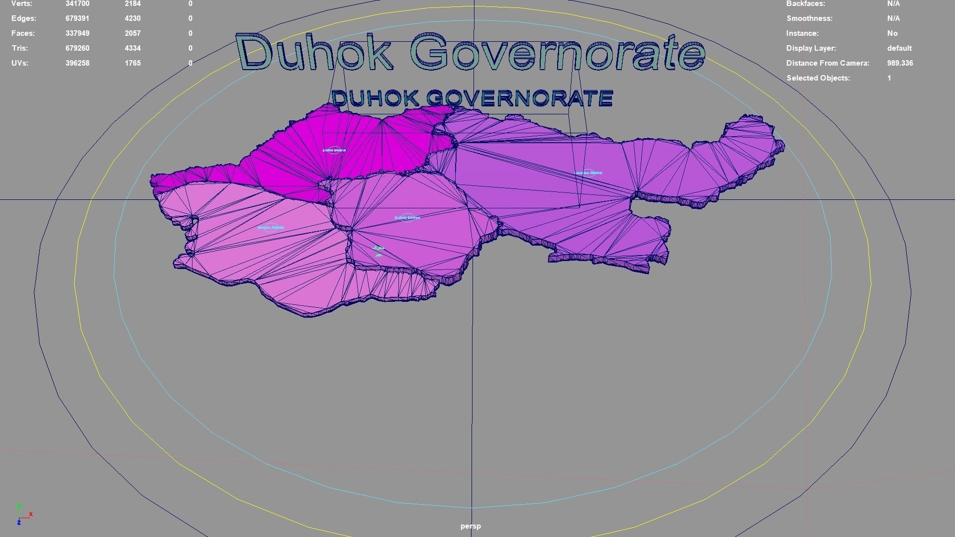 Duhok Governorate Iraqi Kurdistan Region Iraq map region 3D model ...
