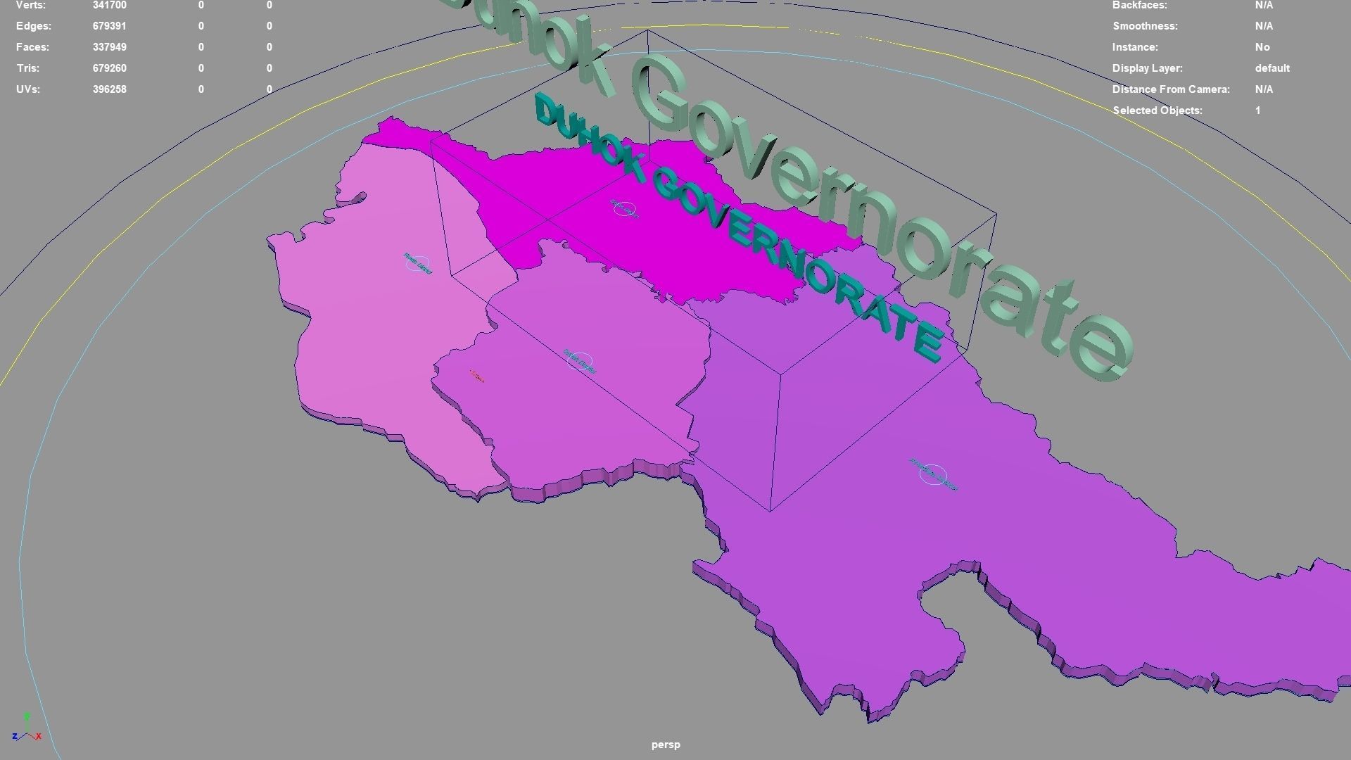Duhok Governorate Iraqi Kurdistan Region Iraq map region 3D model ...