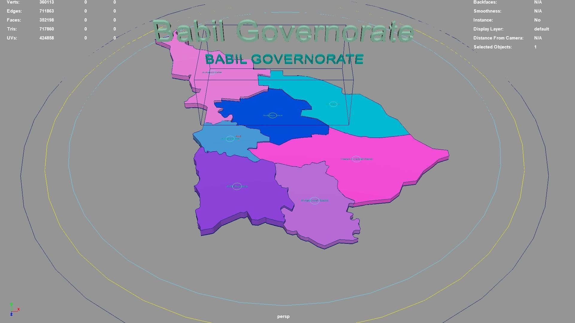 Babil Governorate Iraq map region geography political 3D model rigged | CGTrader
