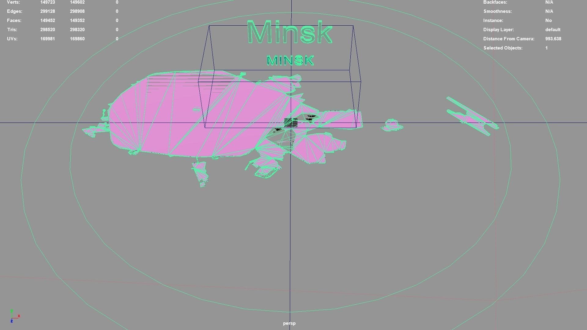 Minsk Belarus map region geography political geographic 3D model rigged ...