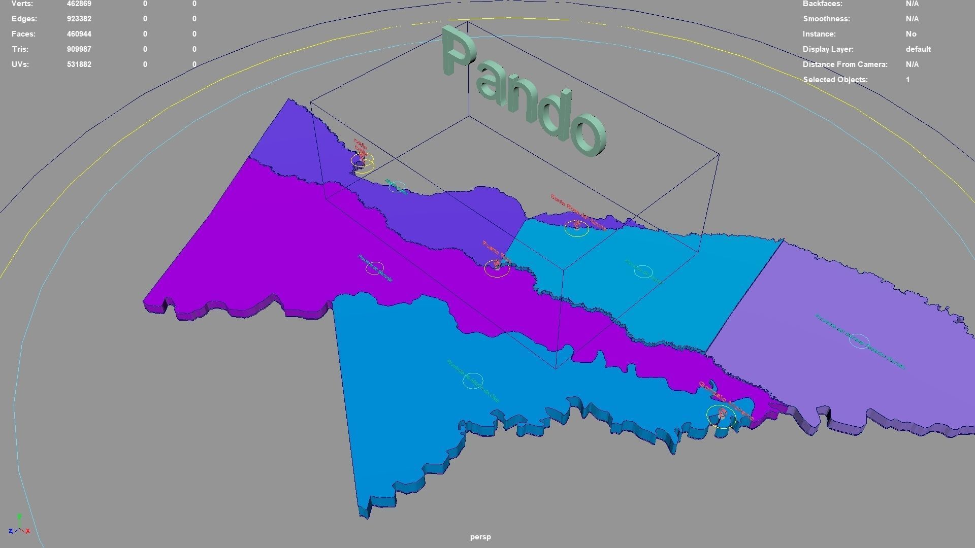 Pando Bolivia map region geography political geographic 3D model rigged | CGTrader