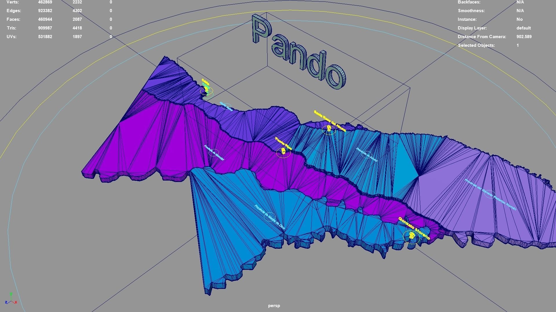 Pando Bolivia map region geography political geographic 3D model rigged | CGTrader