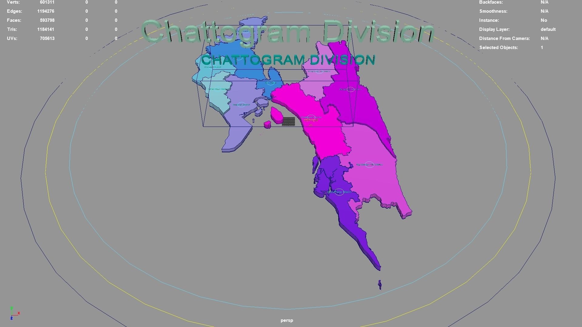 Chattogram Division Eastern Bengal Bangladesh map region 3D model ...
