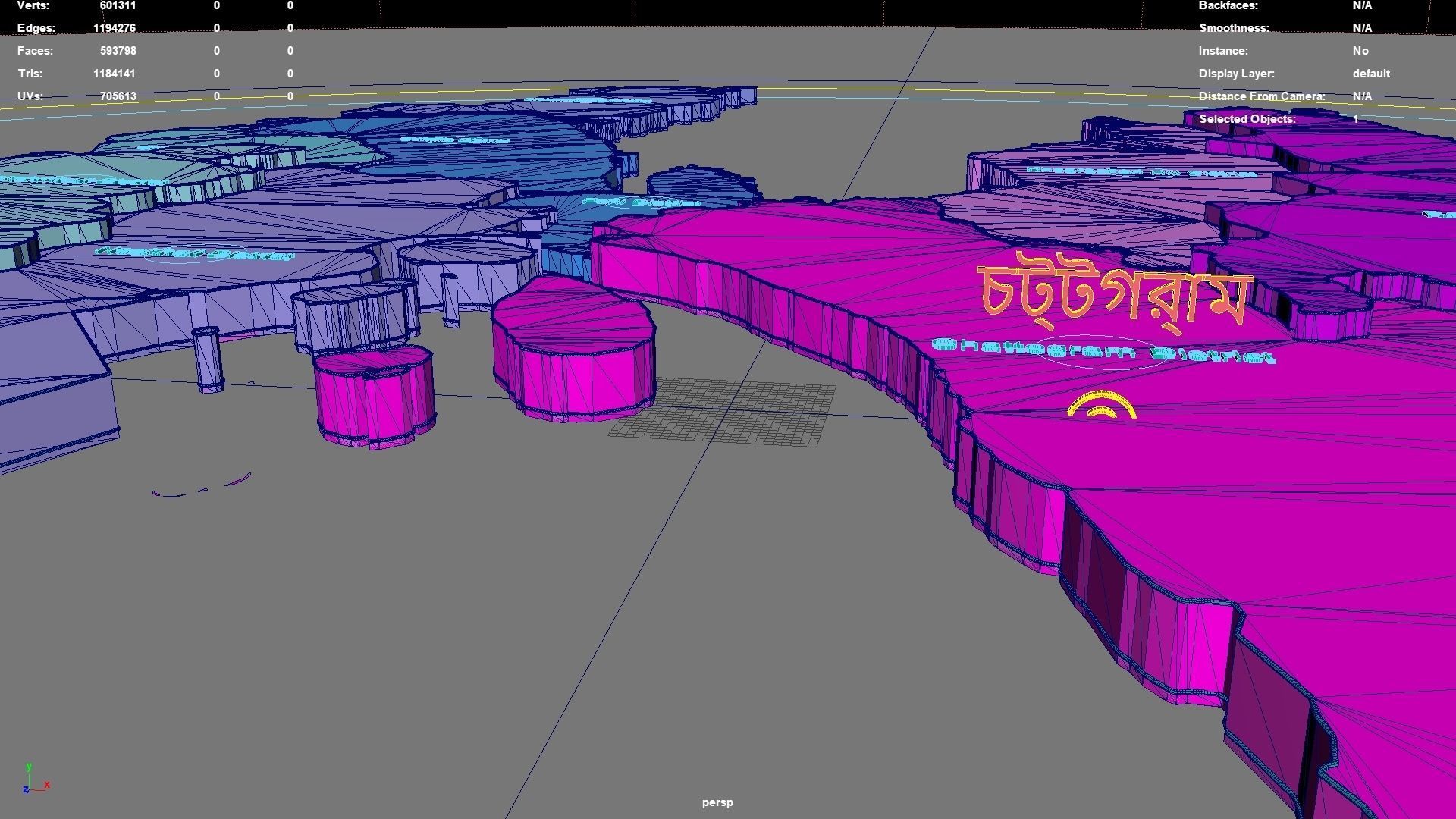 Chattogram Division Eastern Bengal Bangladesh map region 3D model ...
