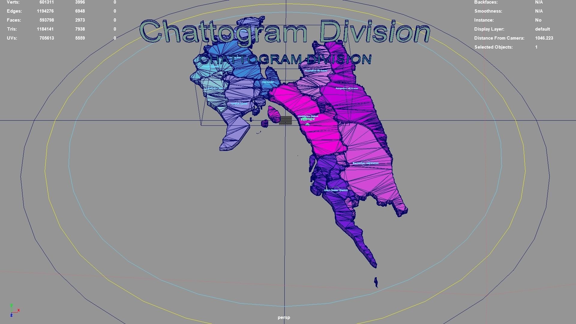 Chattogram Division Eastern Bengal Bangladesh map region 3D model ...