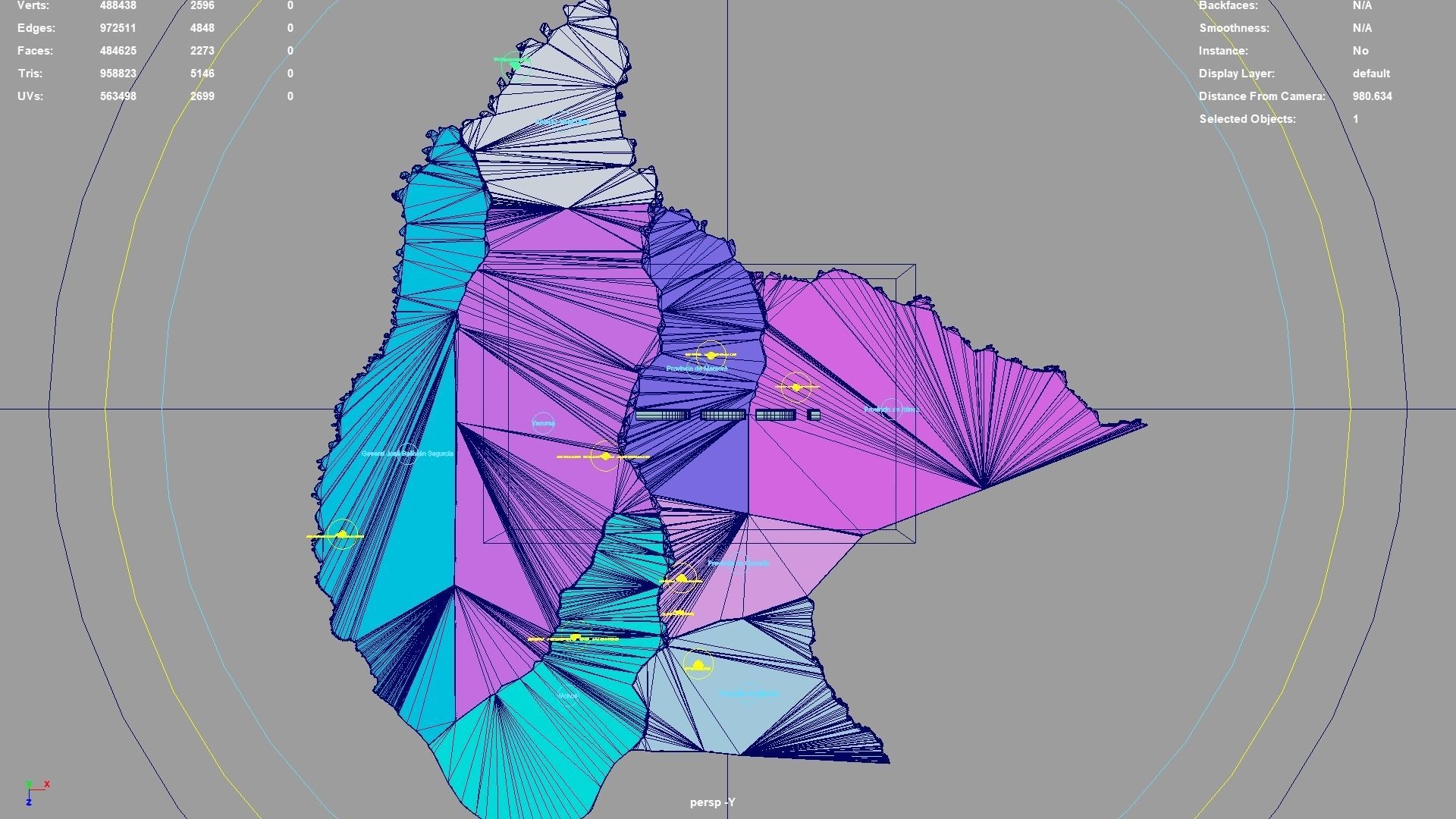 Beni Bolivia map region geography political geographic 3D model rigged ...